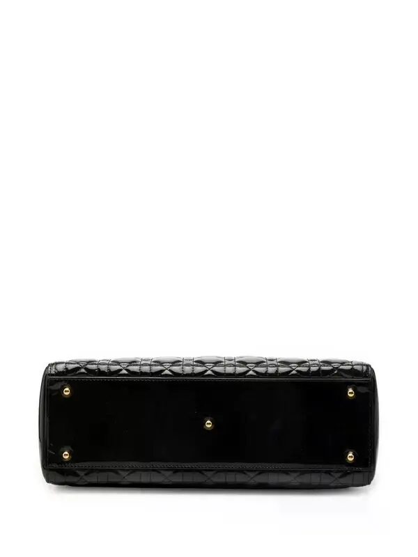 Dior Lady Patent Cannage Satchel - Black