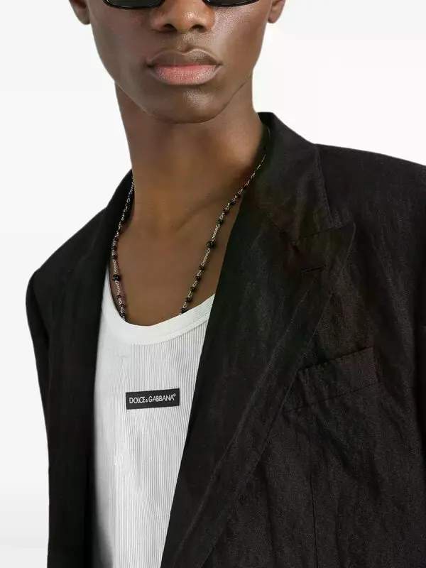 Dolce & Gabbana Sicilia Light Double-breasted Cotton Jacket - Black