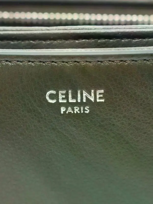 Celine Small Shiny Calfskin Besace Clea Satchel - Green