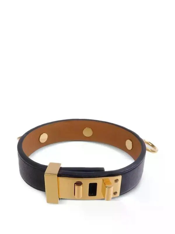 Hermès 2016 Mini Dog Anneaux Leather Bracelet - Gold