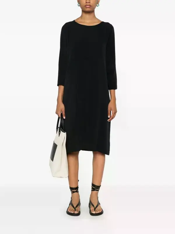 PRIVATE 0204 Silk Crepe Ruched Midi Dress