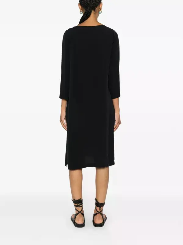 PRIVATE 0204 Silk Crepe Ruched Midi Dress