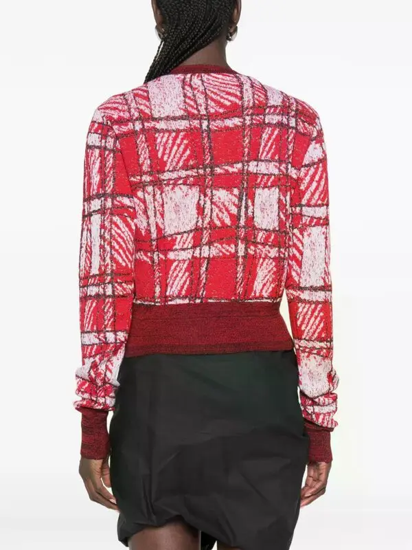 VIVIENNE WESTWOOD Scribble Check Buttoned Cardigan
