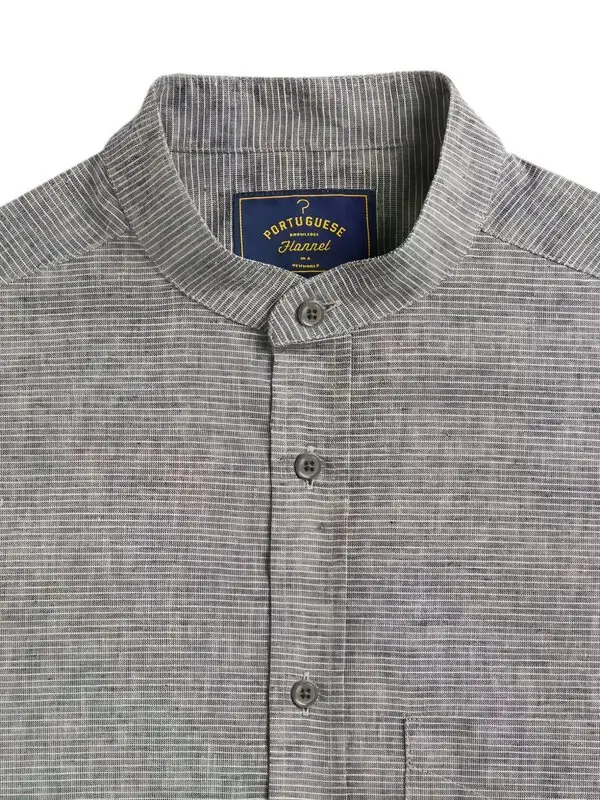 Portuguese Flannel Marvin Stripe-pattern Mandarin-collar Shirt