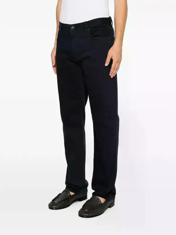 Emporio Armani Straight Leg Jeans With Logo Patch