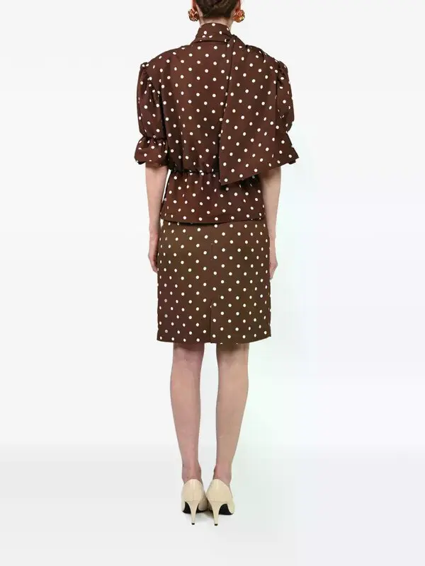ROWEN ROSE Polka Dot Puffy Sleeve Shirt