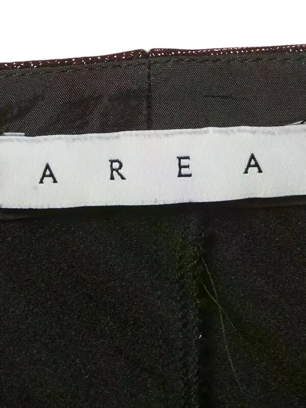 AREA Burgundy Lurex Knitted Straight-leg Trousers