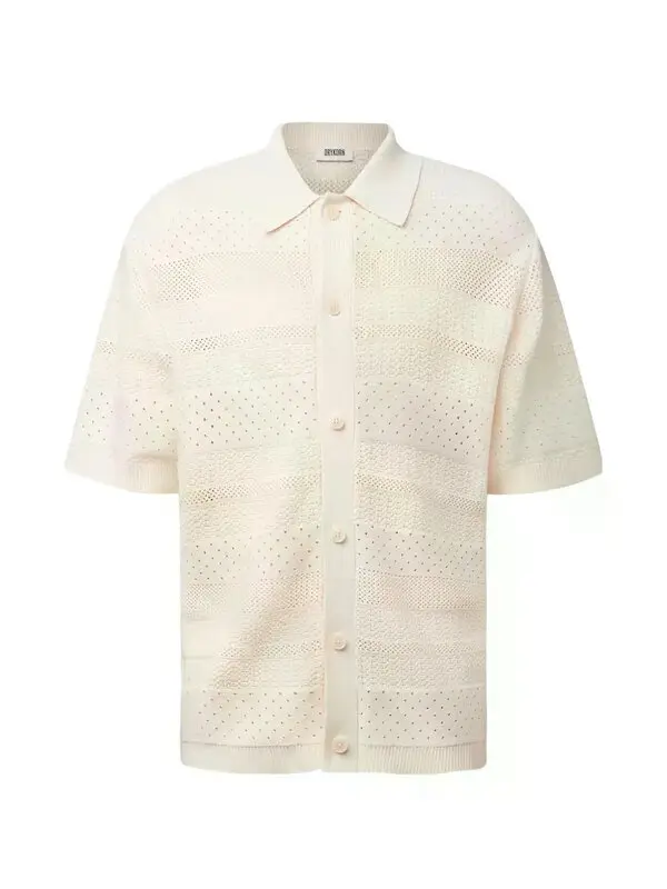 DRYKORN Dantte Pointelle-knit Button-up Shirt