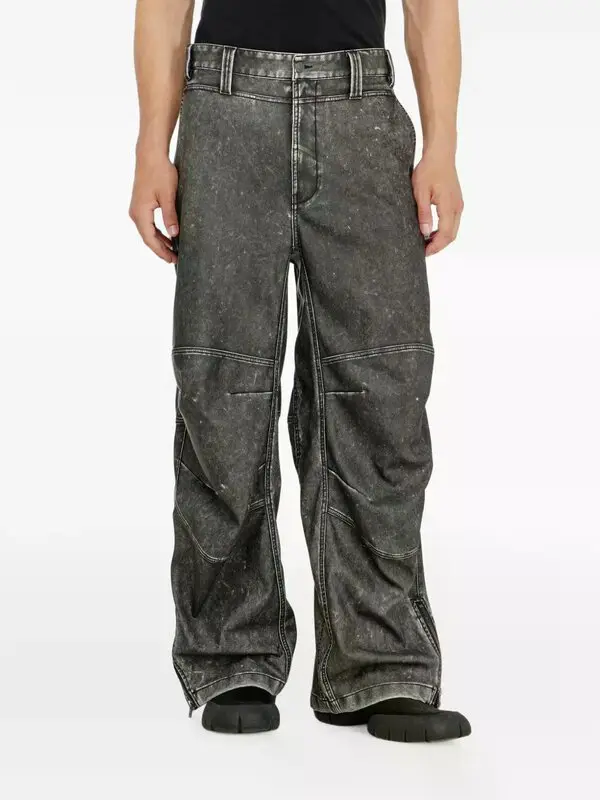 DIESEL® Bonded Material Pants With Distressed Effect