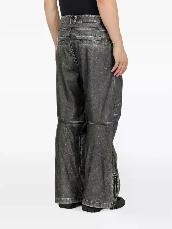 DIESEL® Bonded Material Pants With Distressed Effect