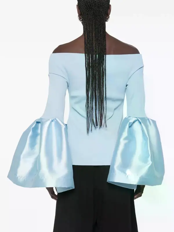 MARQUES' ALMEIDA Off-shoulder Ribbed Knit Blouse