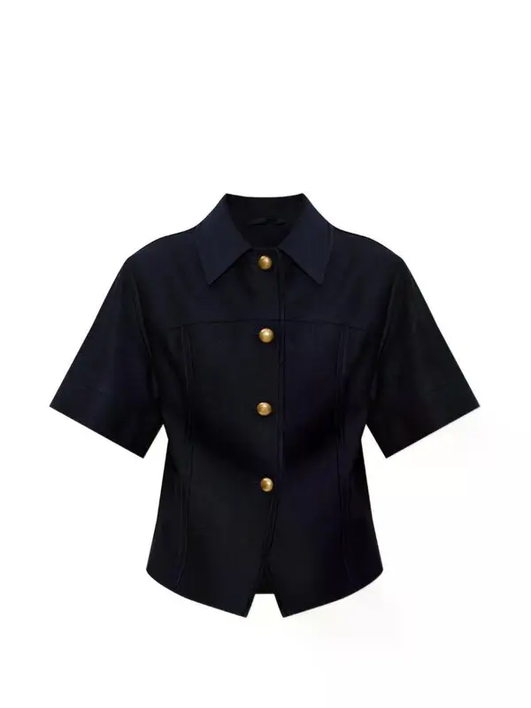 Max Mara Short-sleeve Button-up Jacket
