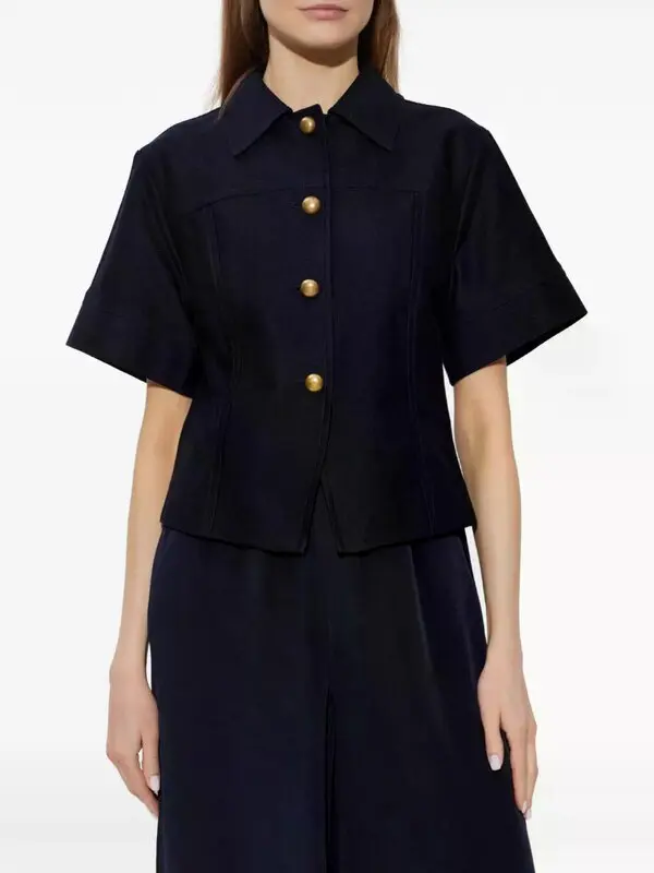 Max Mara Short-sleeve Button-up Jacket