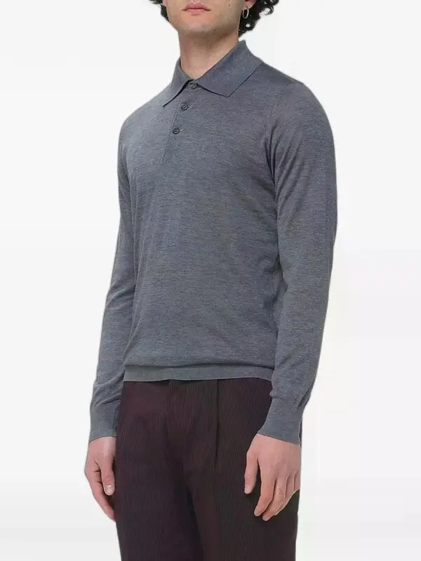 Brunello Cucinelli Long-sleeved Polo Shirt - Grey