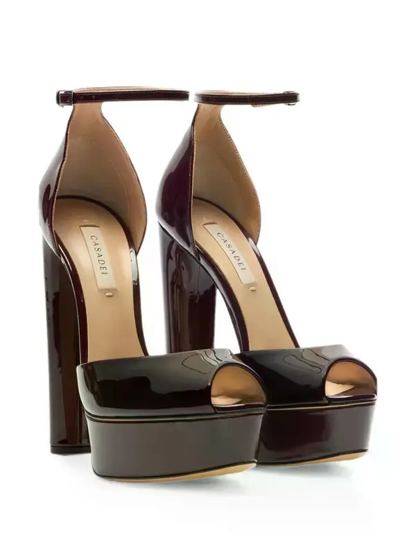 Casadei Flora Patent Leather Sandals - Red