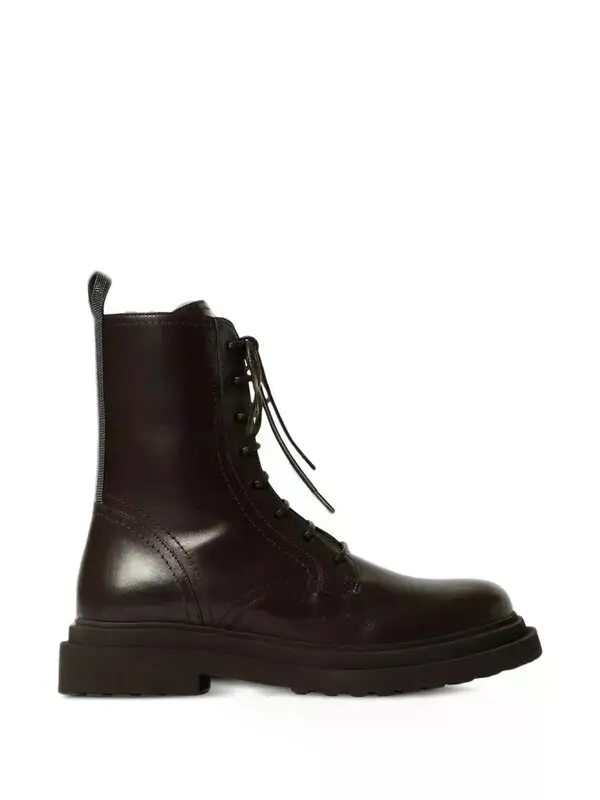 Brunello Cucinelli Shearling Monile Ankle Boots