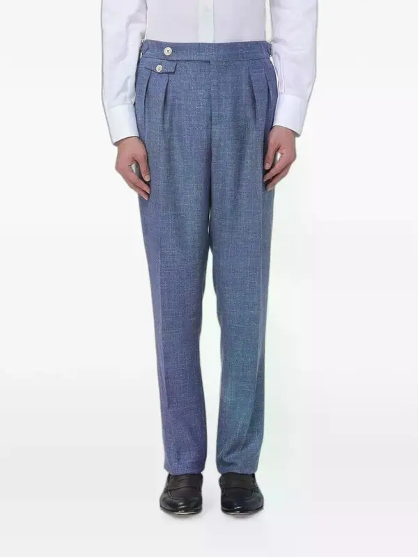 Brunello Cucinelli Denim Melange Effect Tailored Trousers