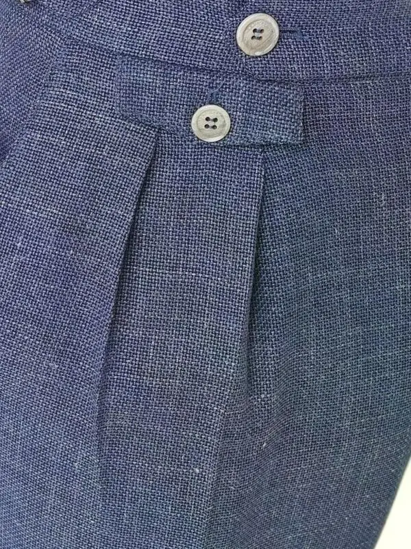 Brunello Cucinelli Denim Melange Effect Tailored Trousers