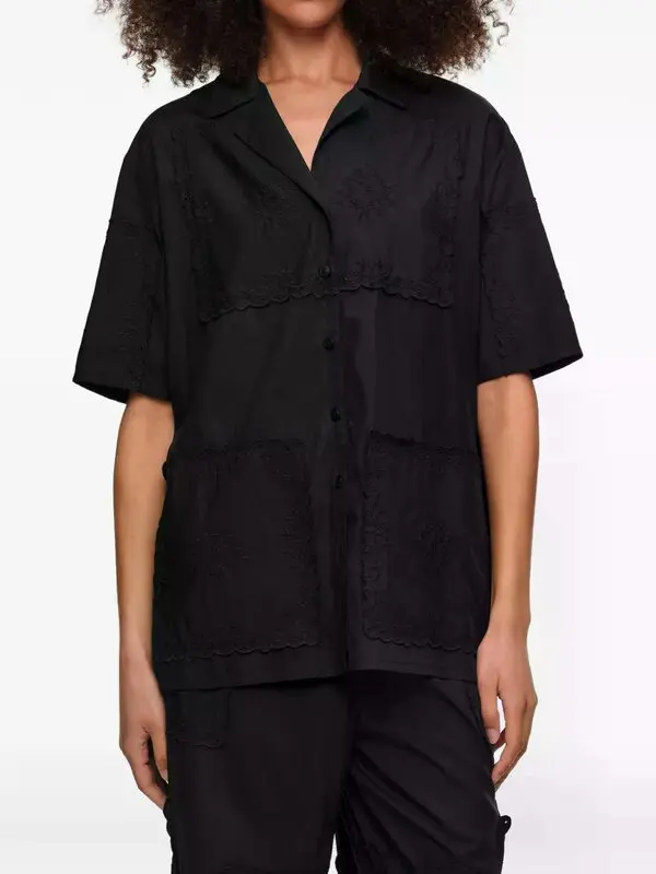 Bimba Y Lola Embroidered Patchwork Shirt