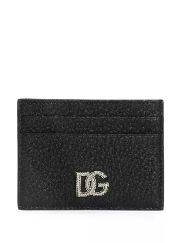 Dolce & Gabbana Calfskin Card Holder With Logo - Black
