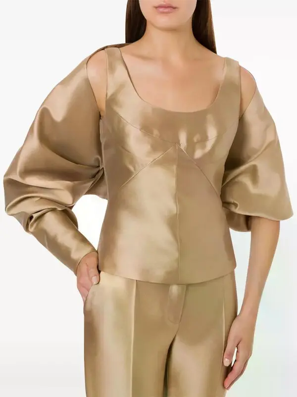 Alberta Ferretti Asymmetric Satin Jacket
