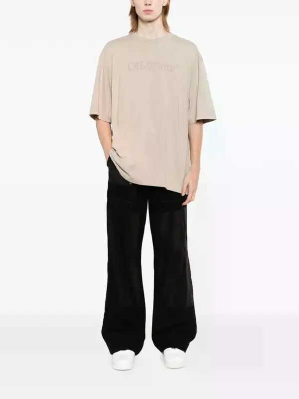 Off-White Logo-print Cotton T-shirt - Neutrals