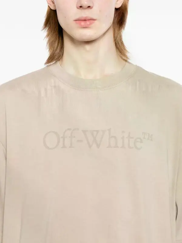 Off-White Logo-print Cotton T-shirt - Neutrals