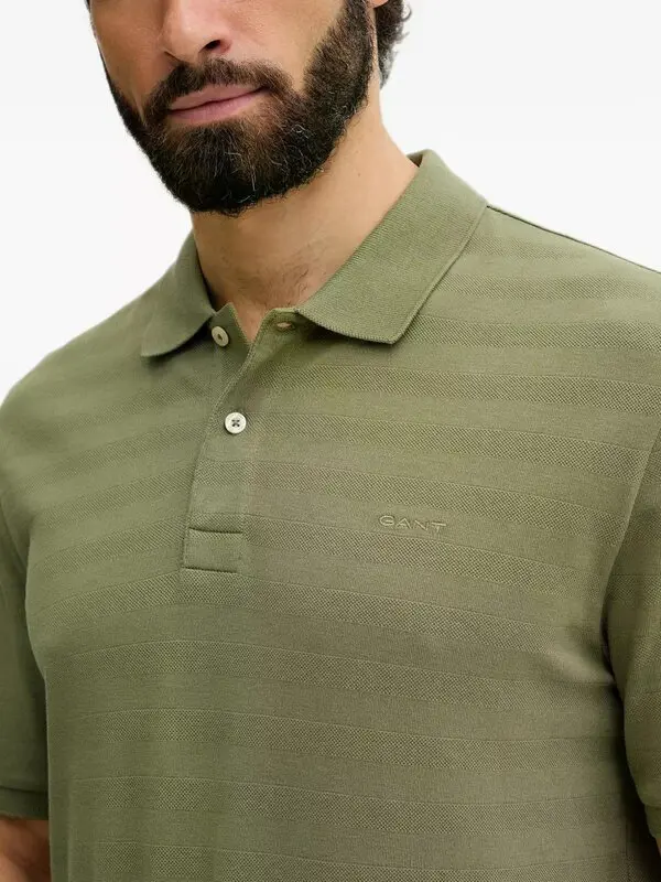 Gant Striped Short-sleeve Polo Shirt - Green