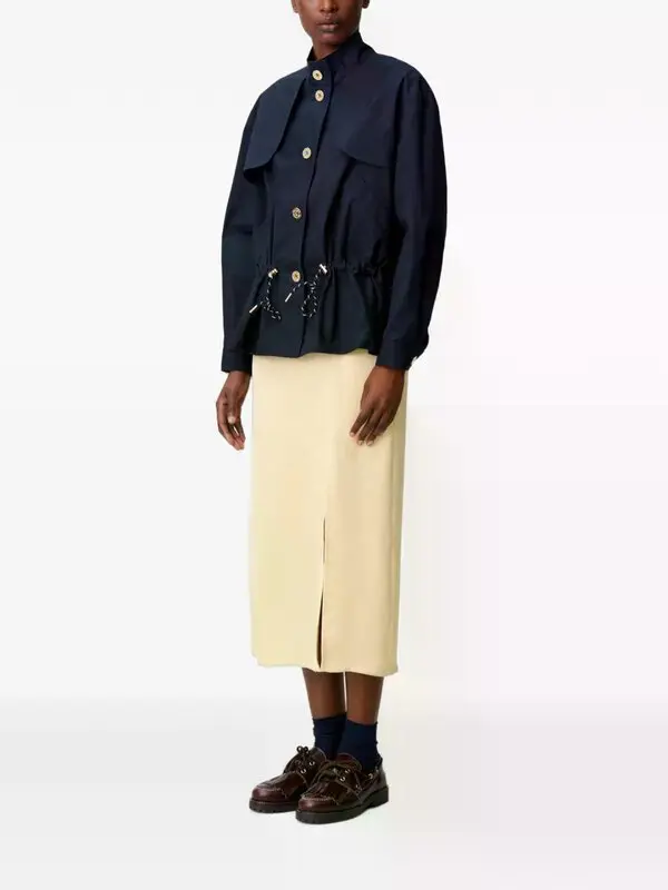 Claudie Pierlot Drawstring Waist Storm Flap Parka