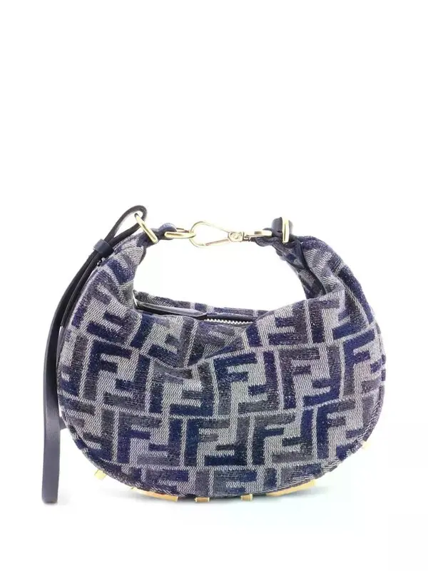 Fendi Zucca Canvas Mini Hobo Bag - Blue