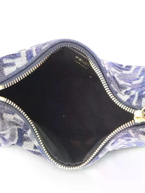 Fendi Zucca Canvas Mini Hobo Bag - Blue