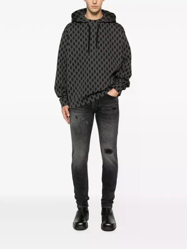 Emporio Armani Distressed Paint-splatter Jeans
