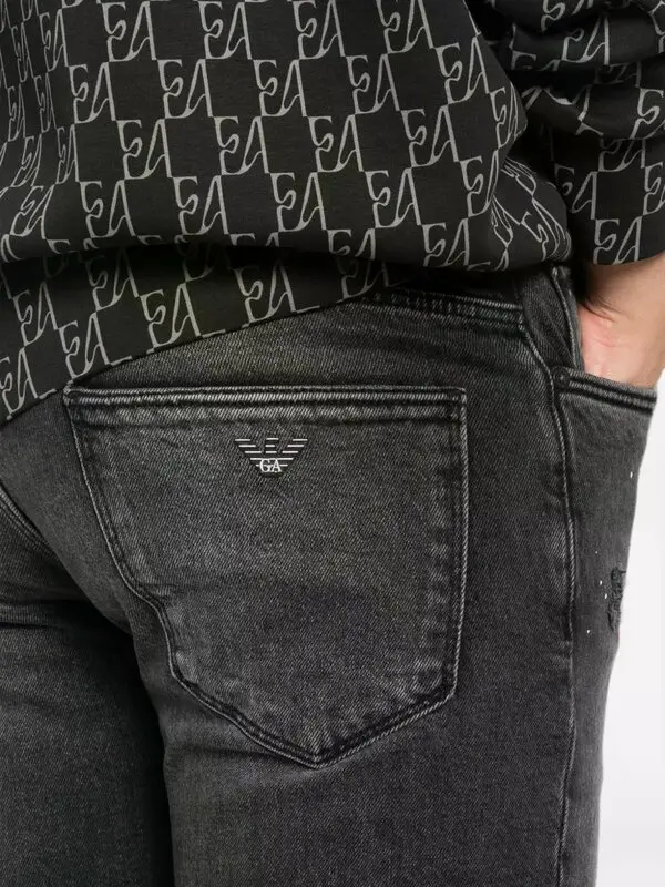 Emporio Armani Distressed Paint-splatter Jeans
