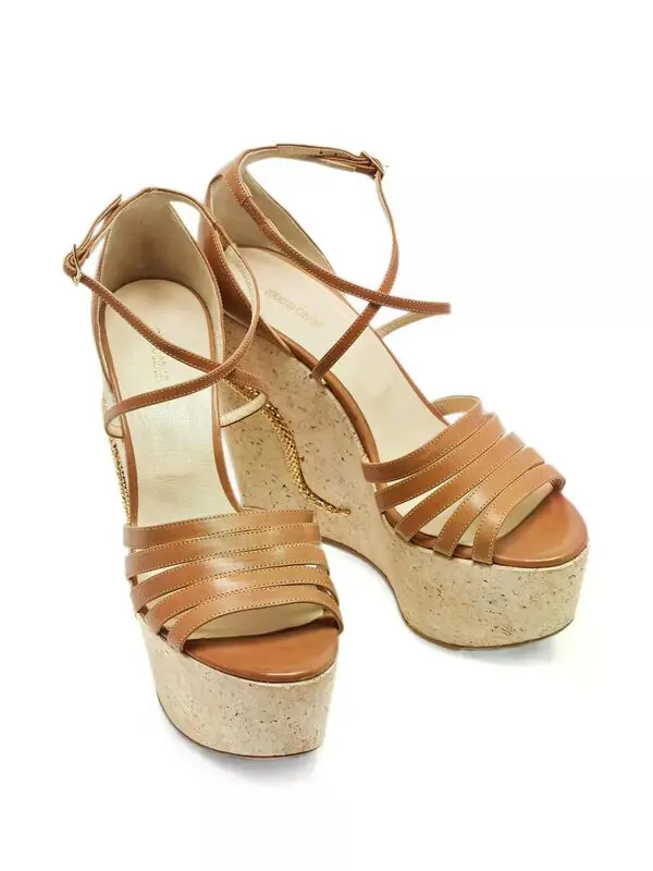 Roberto Cavalli Snake-embellished Wedge Sandals