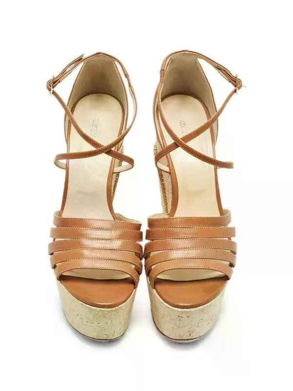 Roberto Cavalli Snake-embellished Wedge Sandals