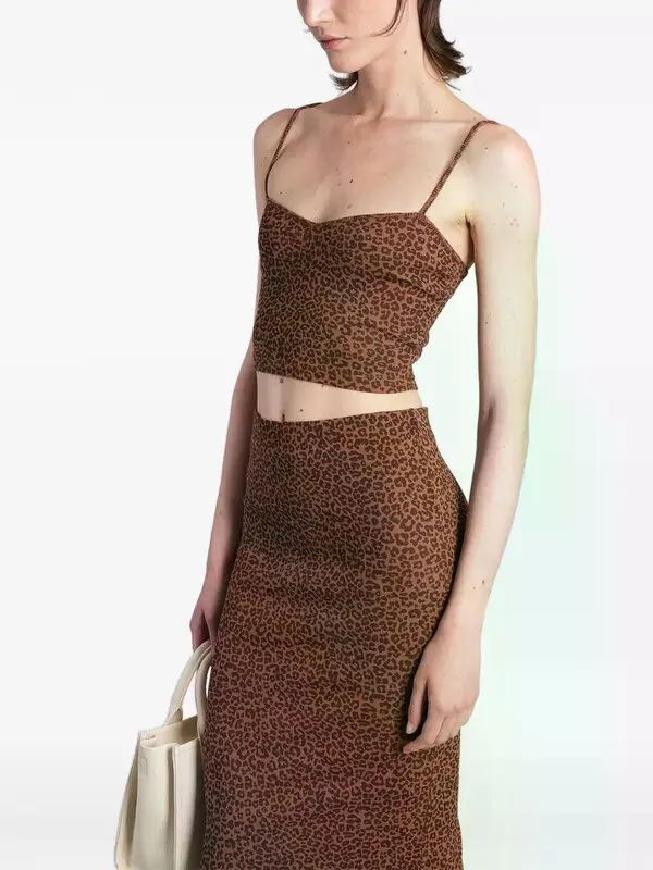 MC2 SAINT BARTH Leopard Print Crop Top