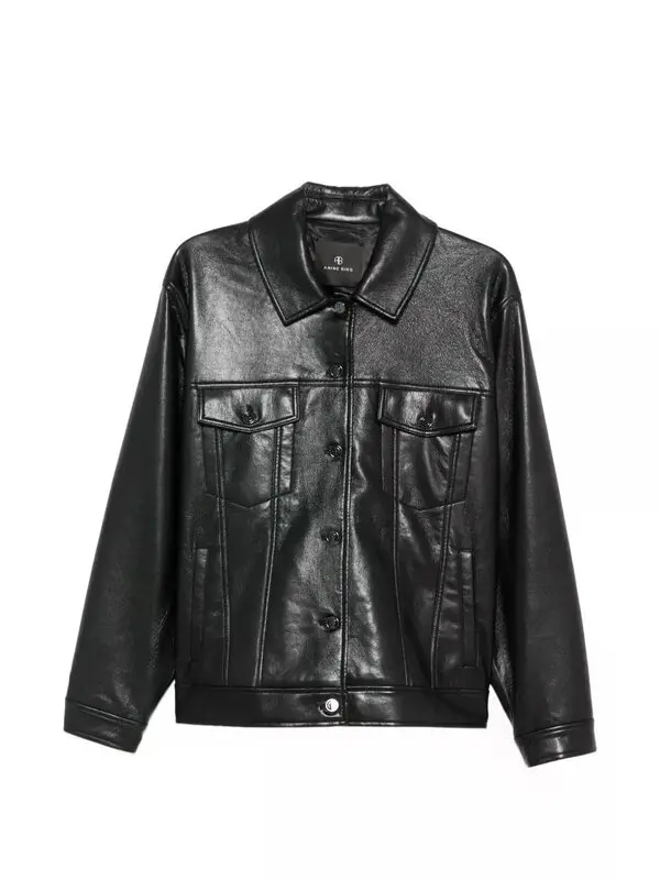 ANINE BING Leather Buttoned Jacket