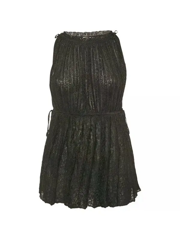 Missoni Lurex Knit Sleeveless High Neck Top - Black