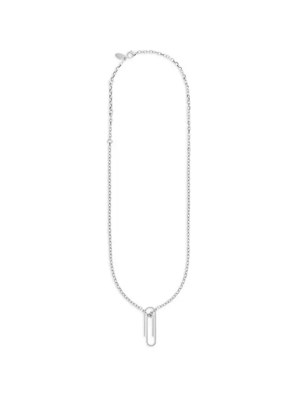 Off-White Paperclip Pendant Cable-link Necklace - Silver
