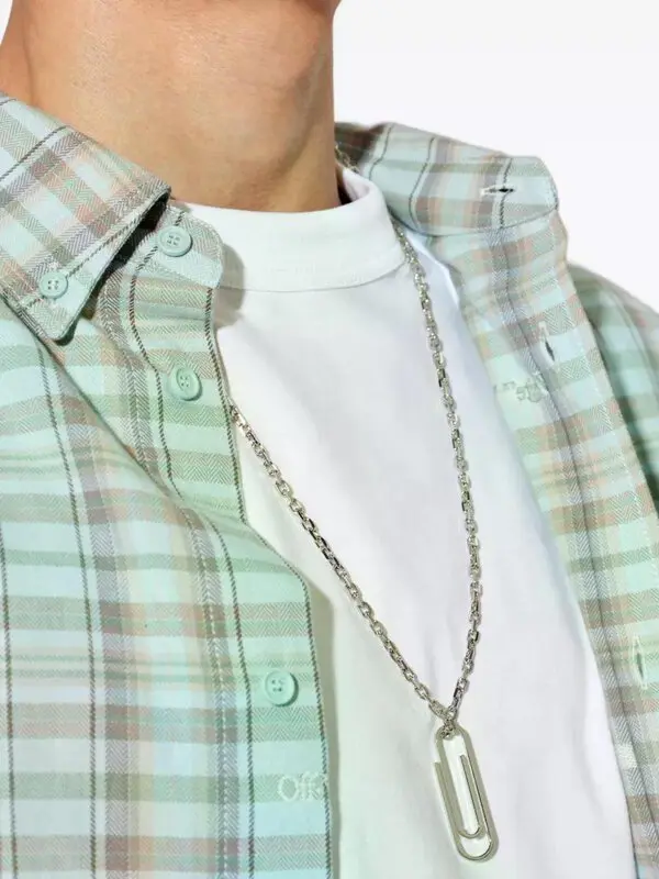 Off-White Paperclip Pendant Cable-link Necklace