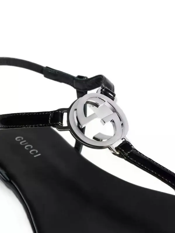 Gucci Interlocking G Patent Leather Sandals