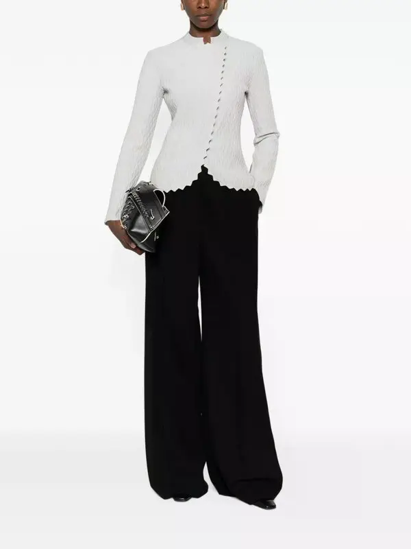 Emporio Armani Scalloped-edge Wave-texture Jacket