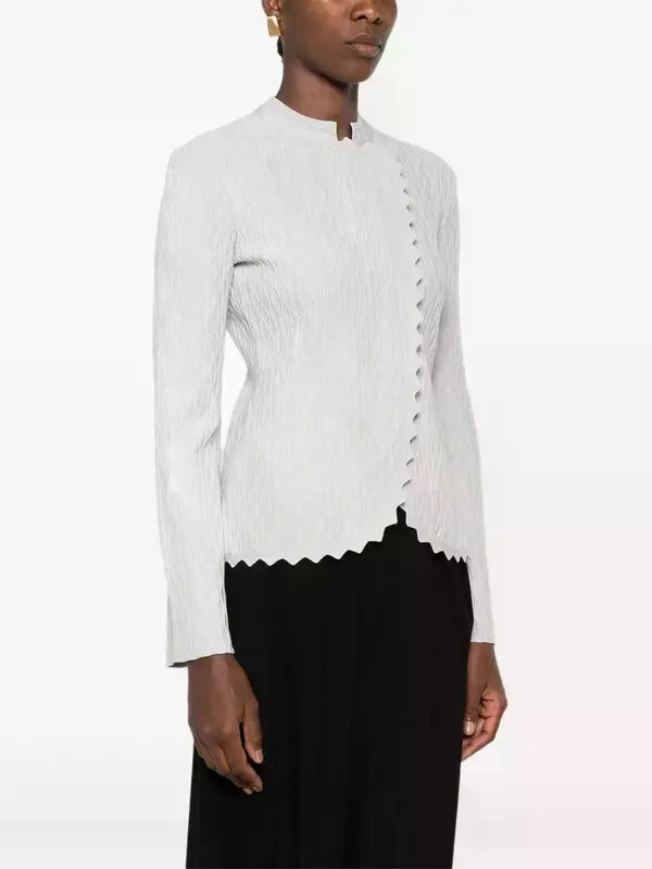 Emporio Armani Scalloped-edge Wave-texture Jacket