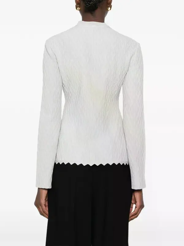 Emporio Armani Scalloped-edge Wave-texture Jacket