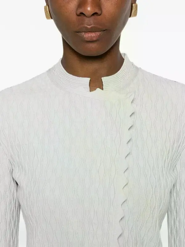 Emporio Armani Scalloped-edge Wave-texture Jacket