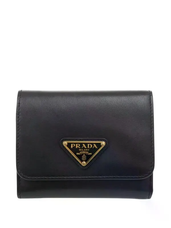 Prada 2013-2026 City Calf Trifold Wallet Small Wallets - Black