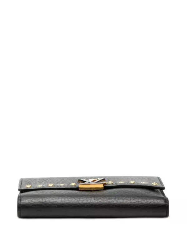 LOUIS VUITTON 2017 Studded Taurillon Capucines Compact Wallet Small Wallets - Black