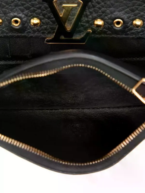 LOUIS VUITTON 2017 Studded Taurillon Capucines Compact Wallet Small Wallets