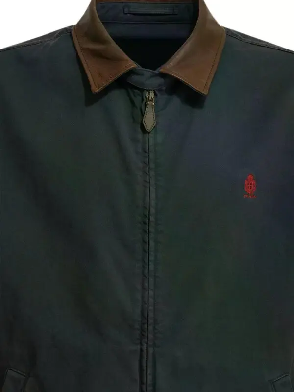 Prada Embroidered Logo Coat