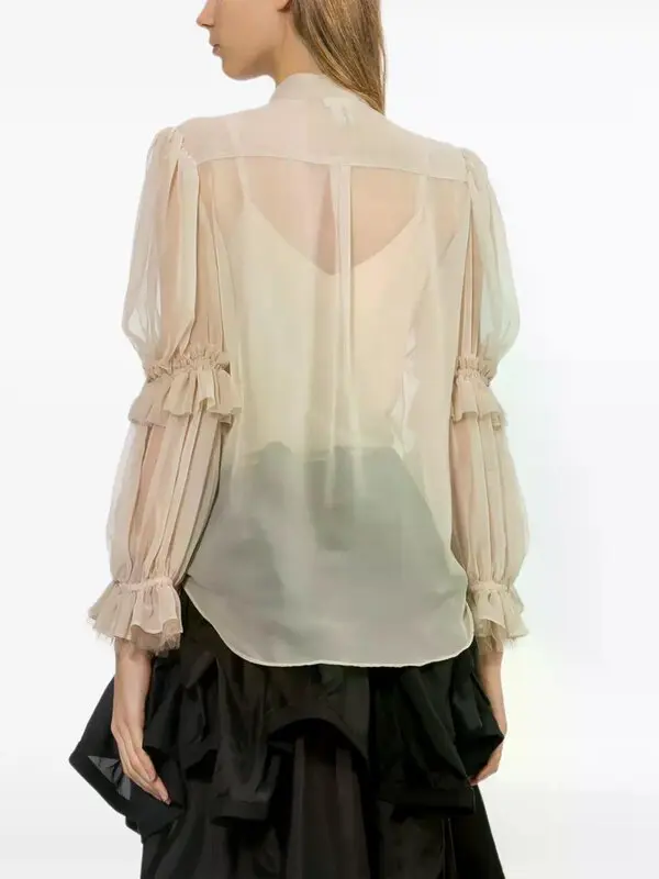 Noir Kei Ninomiya Ruffled Jabot Collar Blouse